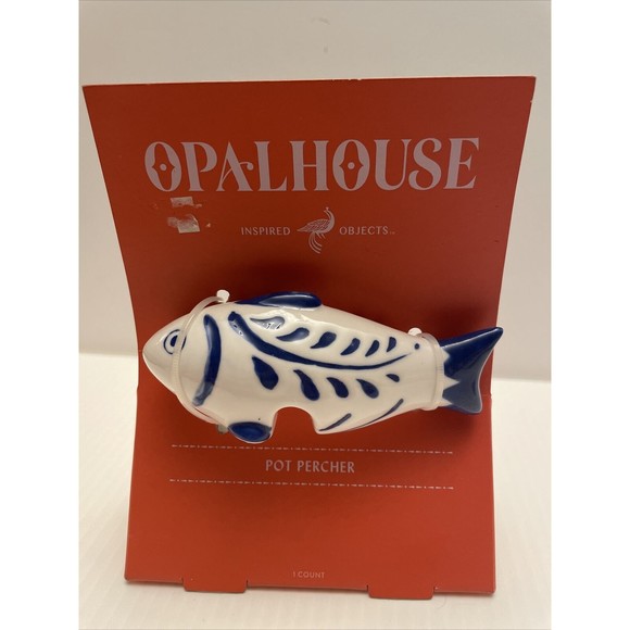 White | Accents | Opalhouse Ceramic Fish Pot Percher White Blue Opal ...